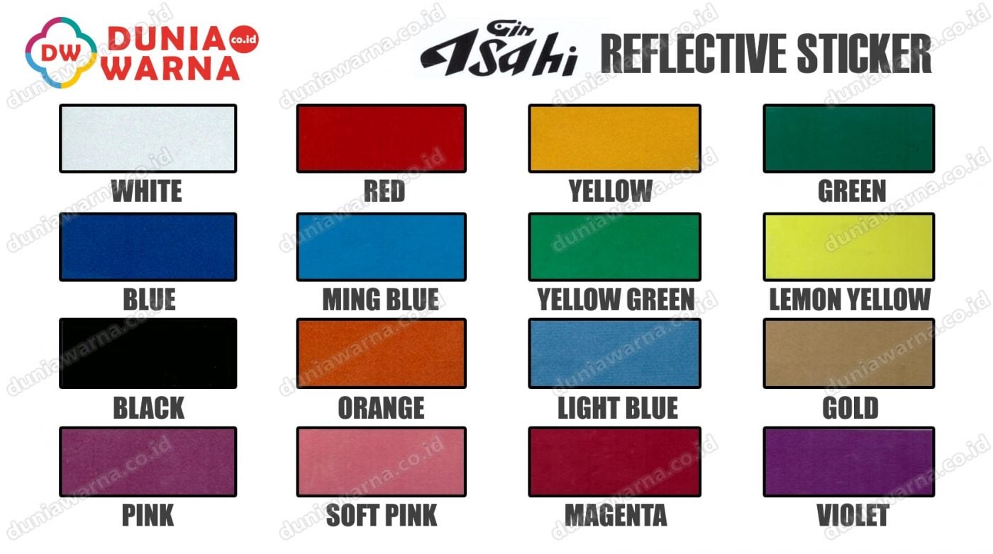 Stiker Reflektif Asahi – Dunia Warna Stiker
